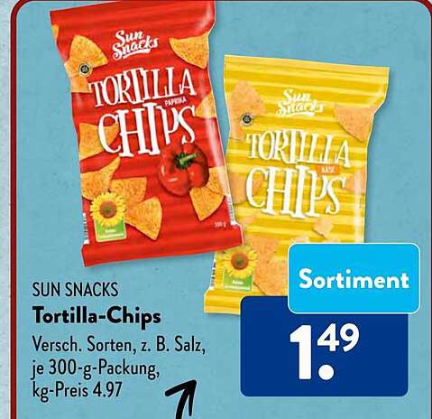 Sun Snacks Tortilla-chips Angebot bei ALDI SÜD - 1Prospekte.de