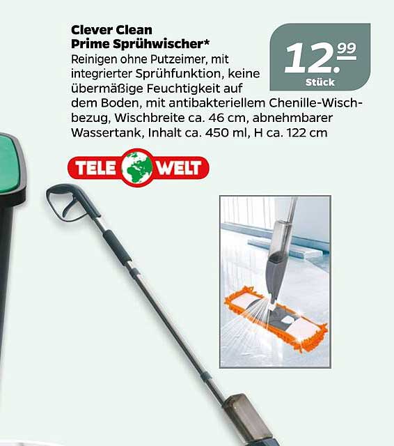 Clever Clean Prime Sprühwischer Angebot bei Netto - 1Prospekte.de