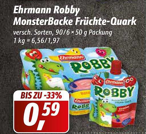 Ehrmann Robby Monsterbacke Früchte-quark Angebot bei Simmel - 1Prospekte.de