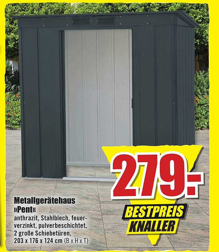 Metallgerätehaus „pent“ Angebot bei B1 Discount Baumarkt - 1Prospekte.de