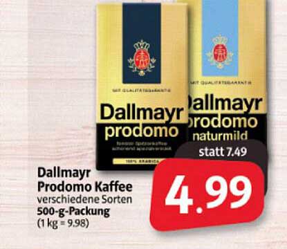 Dallmayr Prodomo Kaffee Angebot bei Markant Markt