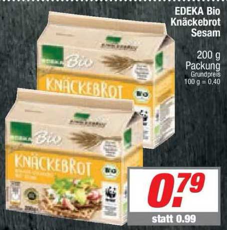 Edeka Bio Knäckebrot Sesam Angebot bei E Center - 1Prospekte.de