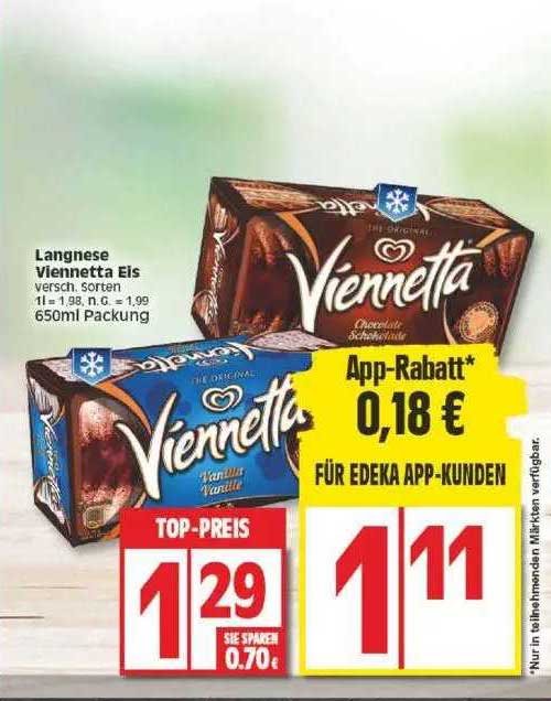 Langnese Viennetta Eis Angebot bei EDEKA - 1Prospekte.de