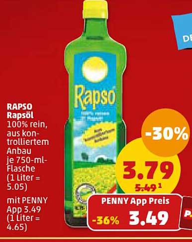 Rapso Rapsöl Angebot bei Penny - 1Prospekte.de