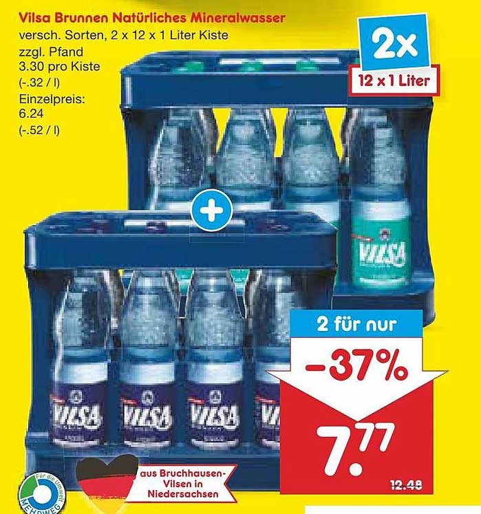 Vilsa Brunnen Natürliches Mineralwasser Angebot bei Netto Marken ...