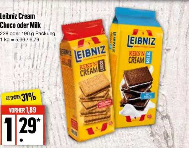 Leibniz Cream Choco Oder Milk Angebot bei EDEKA - 1Prospekte.de