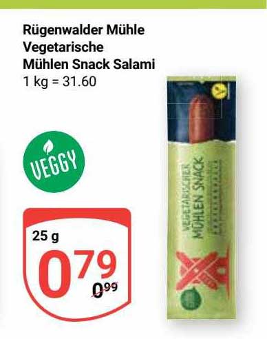 Rügenwalder Mühle Vegetarische Mühlen Snack Salami Angebot bei Globus ...