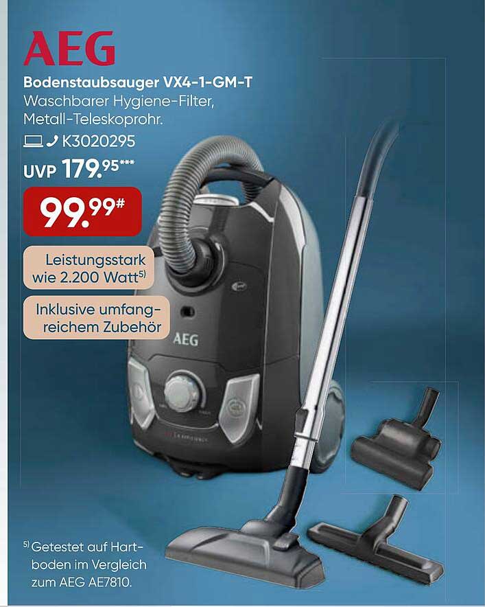 Aeg Bodenstaubsauger Vx4-1-gm-t Angebot bei Galeria Karstadt Kaufhof - 1Prospekte.de