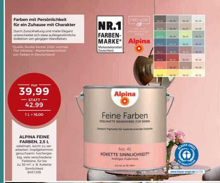 Alpina Feine Farben Angebot bei BBM Baumarkt - 1Prospekte.de