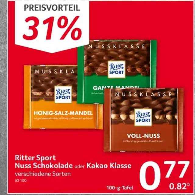 Ritter Sport Nuss Schokolade Oder Kakao Klasse Angebot bei Selgros Ritter Sport Nuss Schokolade Oder Kakao Klasse Angebot bei Selgros