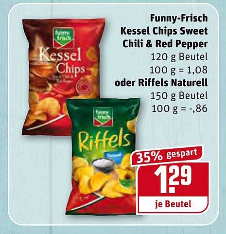 Funnyfrisch Kessel Chips Sweet Chili & Red Pepper Angebot bei EDEKA