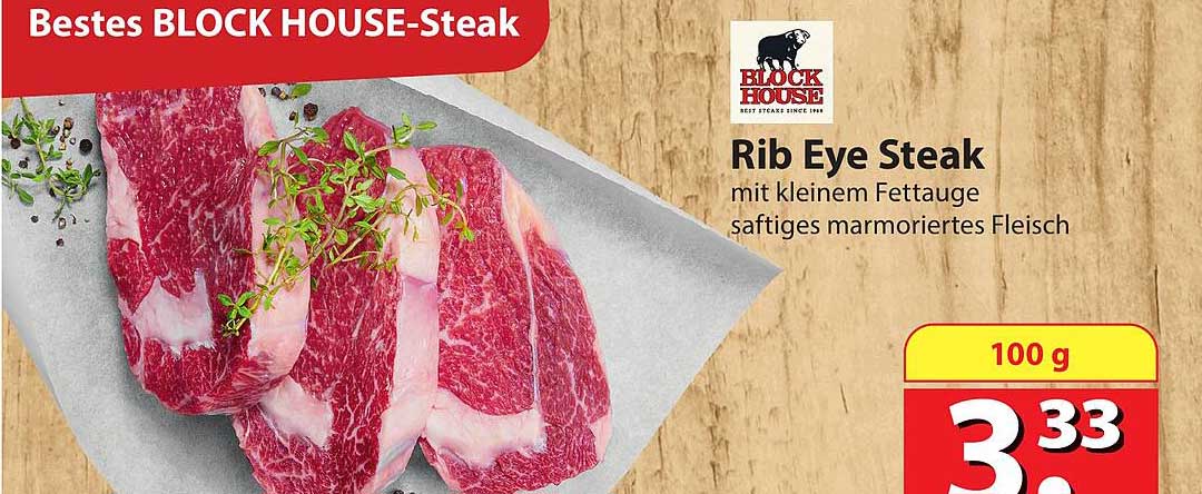 Block House Rib Eye Steak Angebot bei Famila - 1Prospekte.de
