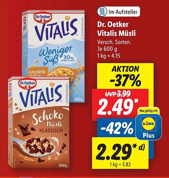 Dr Oetker Vitalis Müsli Angebot bei Lidl - 1Prospekte.de