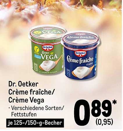 Dr. Oetker Creme Fraiche-creme Vega Angebot bei METRO - 1Prospekte.de