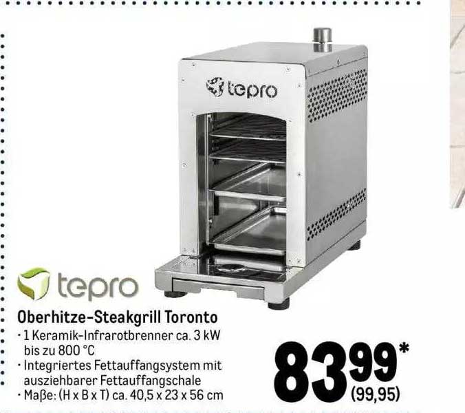 Tepro Oberhitze-steakgrill Toronto Angebot bei METRO - 1Prospekte.de