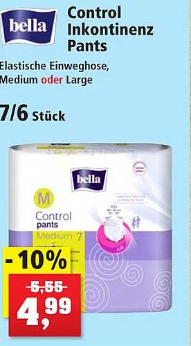 Bella Control Inkontinenz Pants Angebot bei Thomas Philipps - 1Prospekte.de