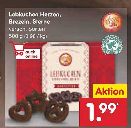 Lebkuchen Herzen, Brezeln, Sterne Angebot bei Netto Marken-Discount - 1Prospekte.de