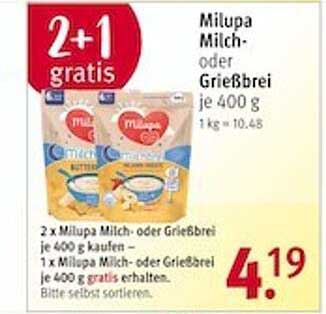 Milupa Milch Oder Grießbrei Angebot bei ROSSMANN - 1Prospekte.de