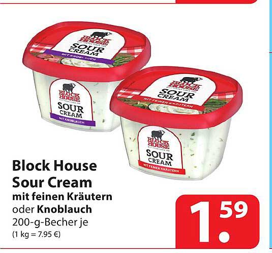 Block House Sour Cream Mit Feinen Kräutern Oder Knoblauch Angebot bei ...