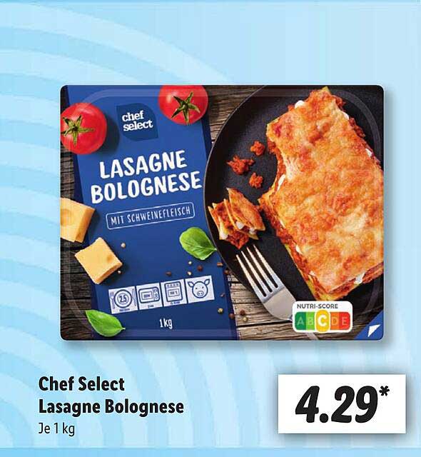 Chef Select Lasagne Bolognese Angebot bei Lidl - 1Prospekte.de
