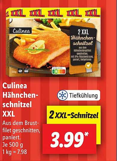 Culinea Hähnchenschnitzel Xxl Angebot bei Lidl - 1Prospekte.de