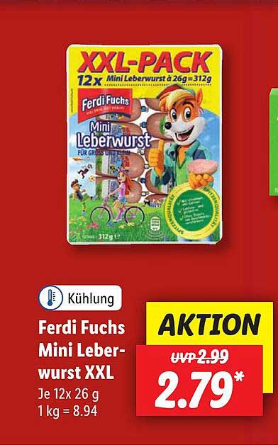 Ferdi Fuchs Mini Leberwurst Xxl Angebot bei Lidl - 1Prospekte.de