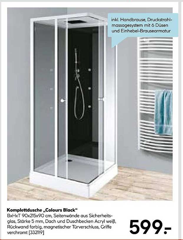 Komplettdusche ,,colours Black" Angebot bei Hellweg - 1Prospekte.de