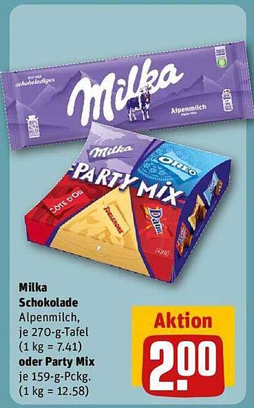 Milka Schokolade Oder Party Mix Angebot bei REWE Kaufpark - 1Prospekte.de