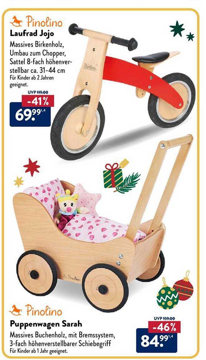 Pinolino Laufrad Jojo Pinolino Puppenwagen Sarah Angebot bei ALDI Nord ...