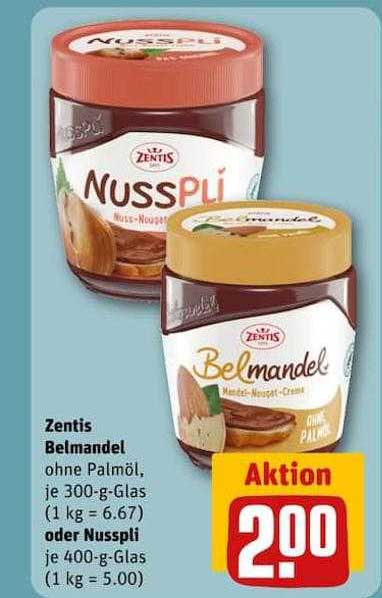 Zentis Belmandel Oder Nusspli Angebot bei REWE - 1Prospekte.de