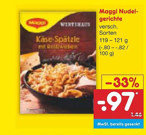 Maggi Nudel Gerichte Angebot bei Netto Marken Discount