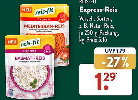 Reis-fit Express-reis Angebot bei ALDI SÜD - 1Prospekte.de