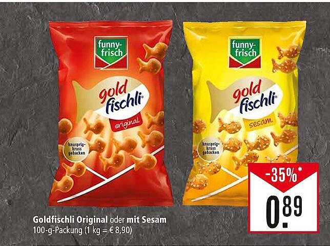 Funny-frisch Gold Fischli Original & Goldfischli Sesam Angebot bei ...