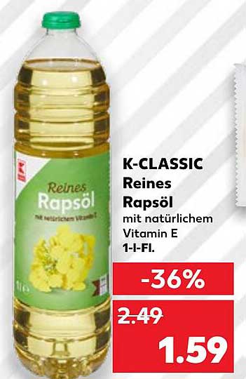 K-classic Reines Rapsöl Angebot bei Kaufland - 1Prospekte.de