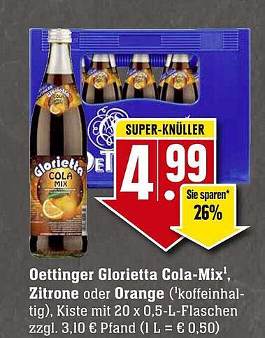 Oettinger Glorietta Cola-mix, Zitrone Oder Orange Angebot bei E Center ...
