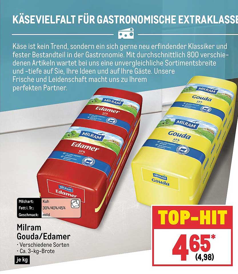 Milram Gouda-edamer Angebot bei METRO - 1Prospekte.de