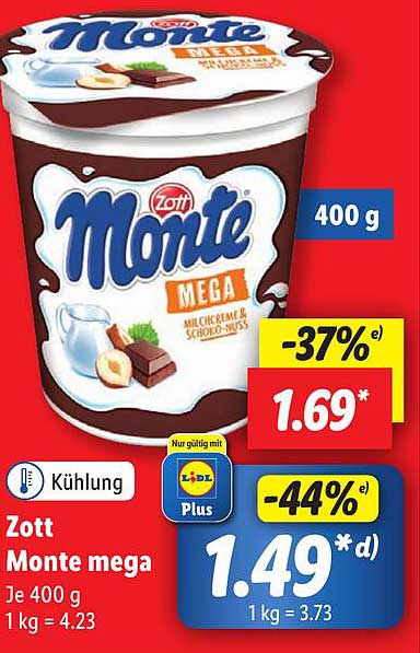 Zott Monte Mega Angebot bei Lidl - 1Prospekte.de
