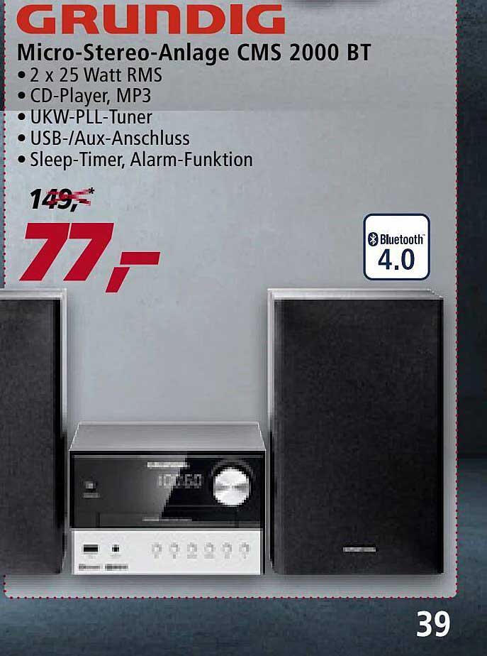 Grundig Micro-stereo-anlage CMS 2000 BT Angebot bei Real - 1Prospekte.de