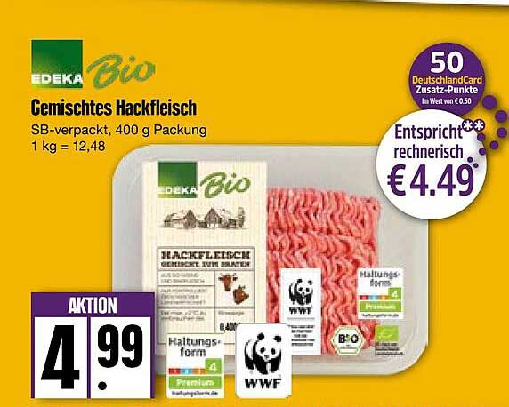 Edeka Bio Gemischtes Hackfleisch Angebot bei EDEKA - 1Prospekte.de