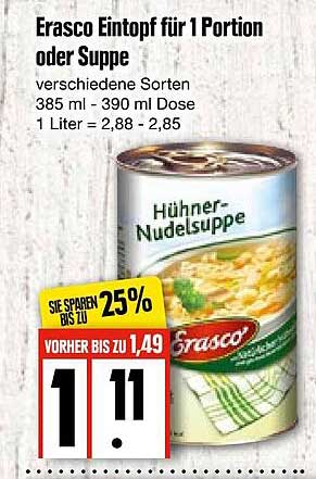 Erasco Eintopf Für 1 Portion Oder Suppe Angebot bei EDEKA - 1Prospekte.de