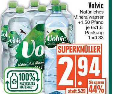 Volvic Natüliches Mineral Wasser Angebot bei EDEKA - 1Prospekte.de