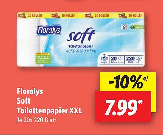 Floralys Soft Toilettenpapier Xxl Angebot bei Lidl - 1Prospekte.de