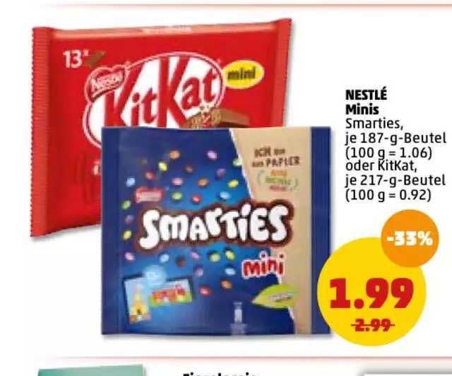 Nestlé Minis Smarties Je 187-g-beutel Oder Kitkat Angebot bei Penny ...