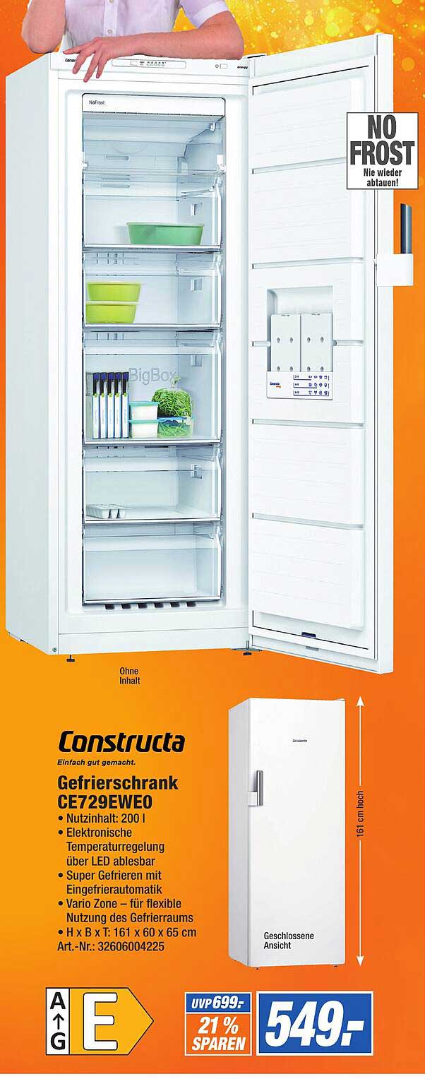 Constructa Gefrierschrank Ce729eweo Angebot bei Expert Technomarkt ...