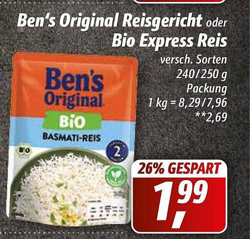 Ben's Original Express Reis Angebot bei REWE Kaufpark