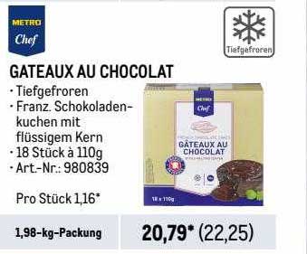 Metro Chef Gateaux Au Chocolat Angebot bei METRO - 1Prospekte.de
