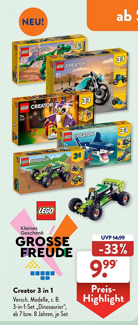 Creator 3in1 Lego Angebot bei ALDI SÜD - 1Prospekte.de