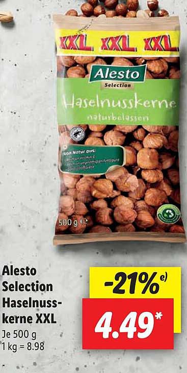 Alesto Selection Haselnusskerne XXL Angebot bei Lidl - 1Prospekte.de
