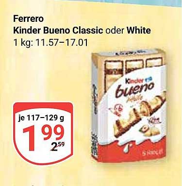 Ferrero Kinder Bueno Classic Oder White Angebot bei Globus - 1Prospekte.de