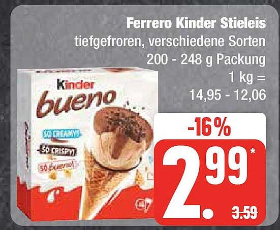 Ferrero Kinder Stieleis Angebot bei EDEKA - 1Prospekte.de